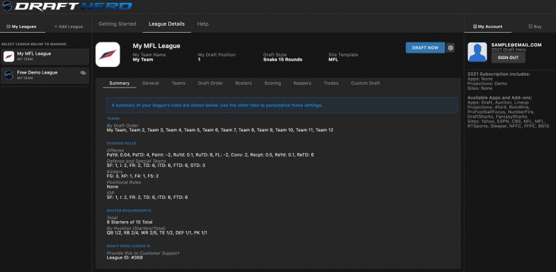 Draft Hero Walkthrough | 4for4